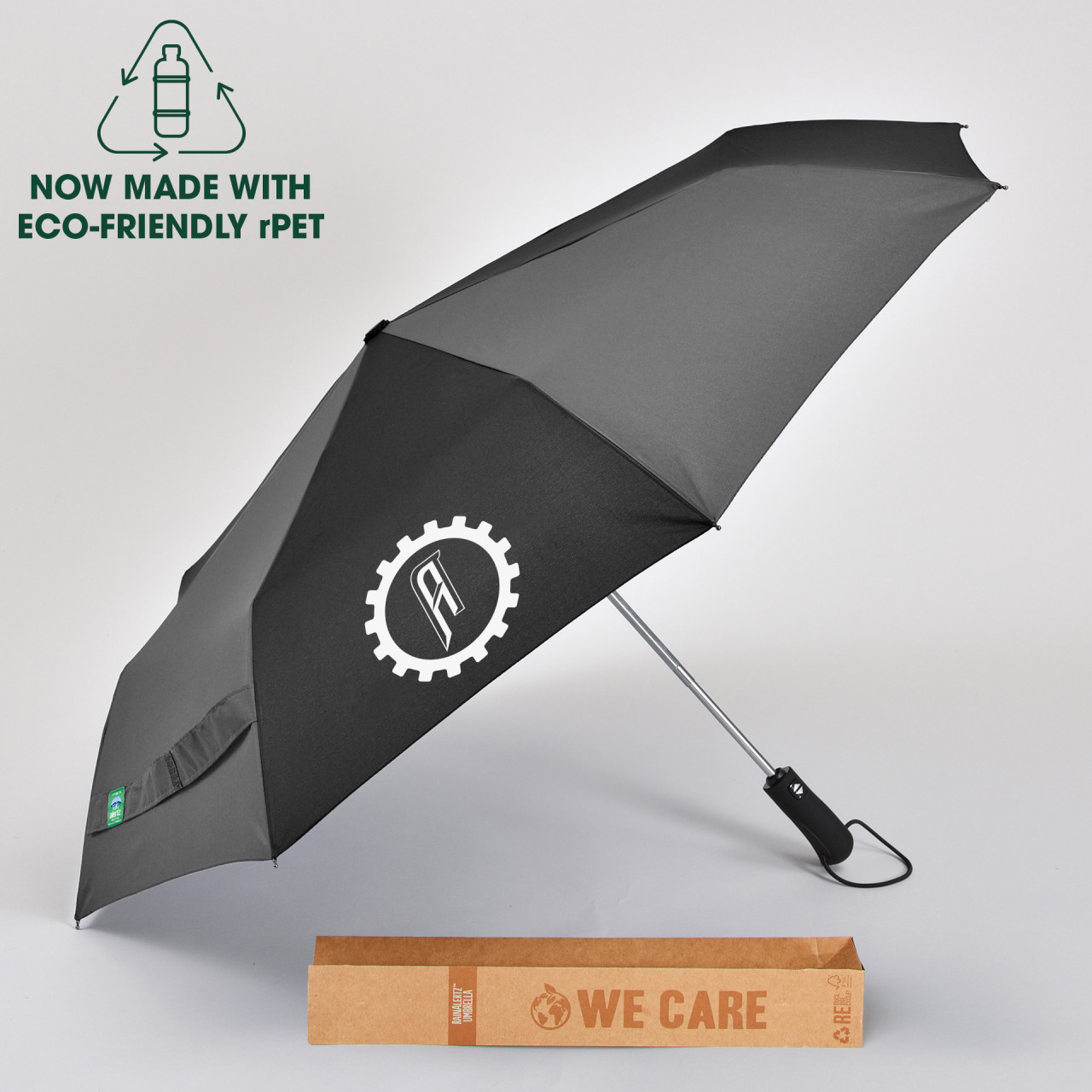 The Madison | Black/Grey | RainAlertz Handheld Umbrellas | Products | A ...